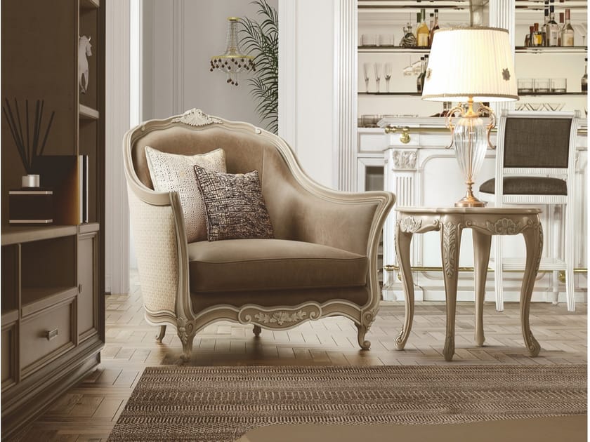 TIMELESS 3060/1 Fabric armchair with armrests By SCAPPINI & C