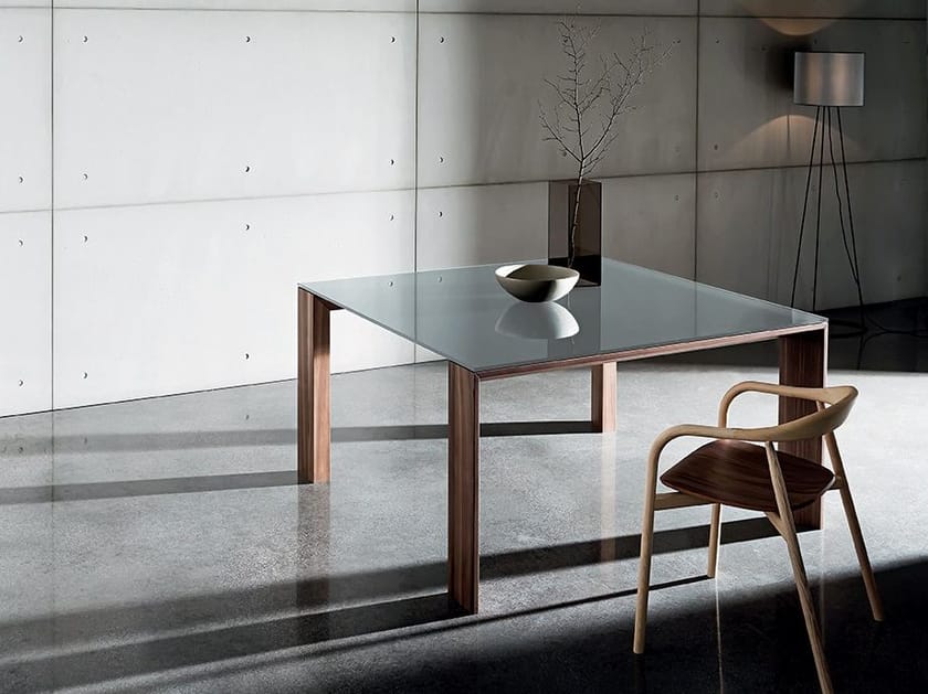 Tavolo quadrato in legno e vetro TORONTO | Tavolo quadrato - Sovet italia