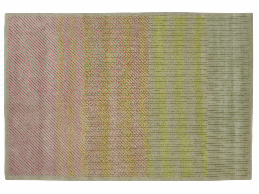 Rectangular striped wool rug TRAMAGE By Ligne Roset design Vincent Tordjman