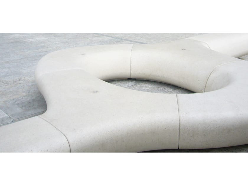 TREE LINE | Curved bench Sectional Curved reconstructed stone bench By ...