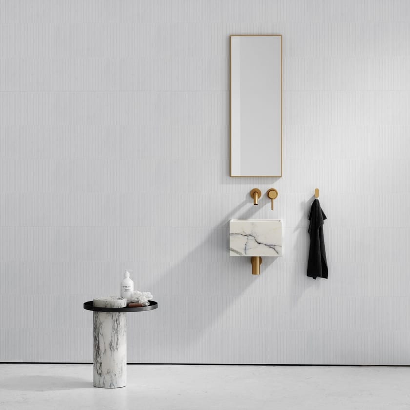 TUCCI | Calacatta marble handrinse basin Rectangular wall-mounted ...