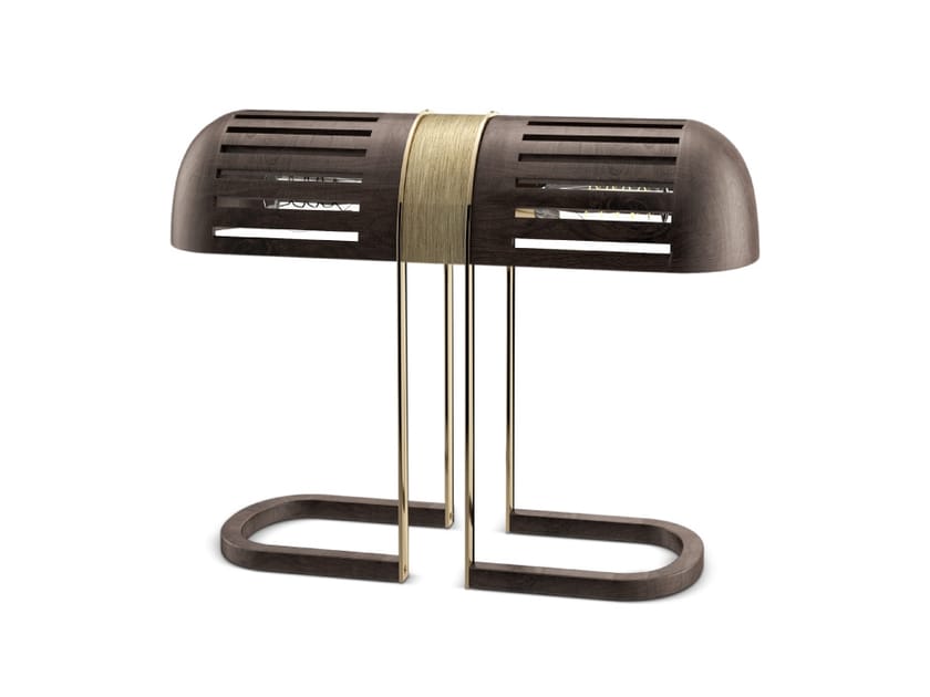 Handmade walnut table lamp TURING By Wood Tailors Club