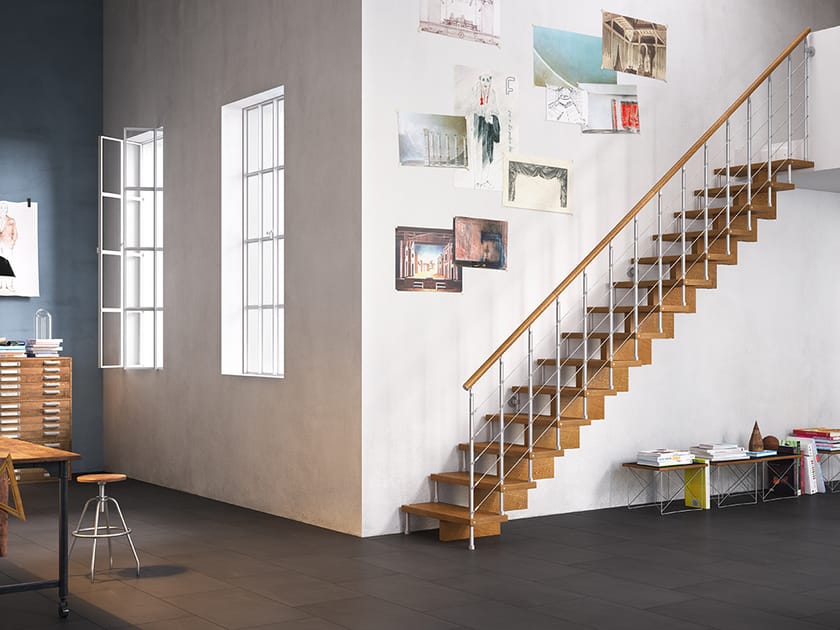 Escalera abierta autoportante modular en acero y madera UNIKA 040 ...