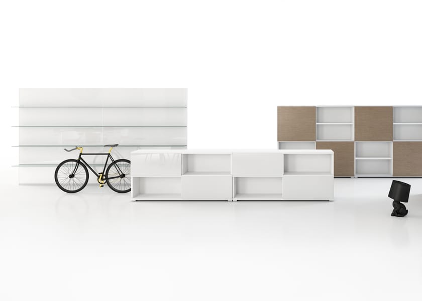 UNIVERSAL STORAGES Low modular melamine office storage unit By DVO ...