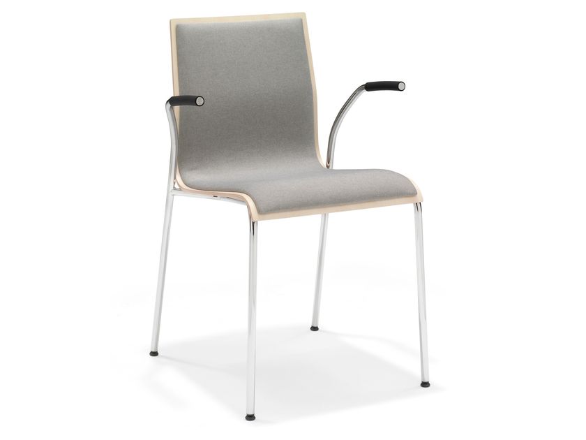 NOA III Chaise de conférence rembourrée empilable en mélamine avec ...