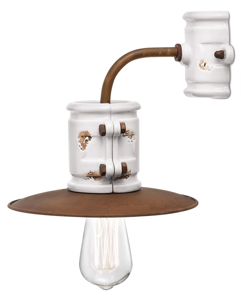 URBAN Ceramic wall light with fixed arm By FERROLUCE