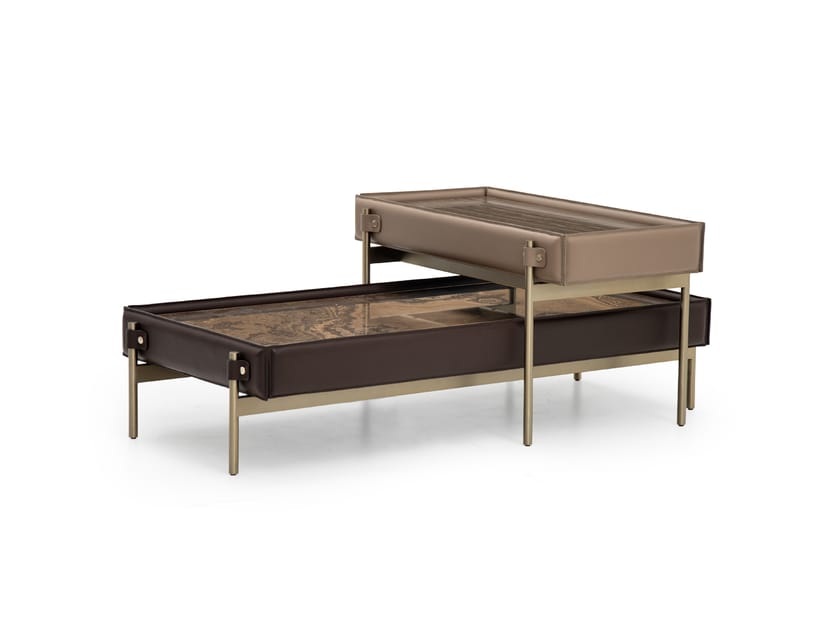 V216 | Tobacco Brown marble coffee table By Aston Martin