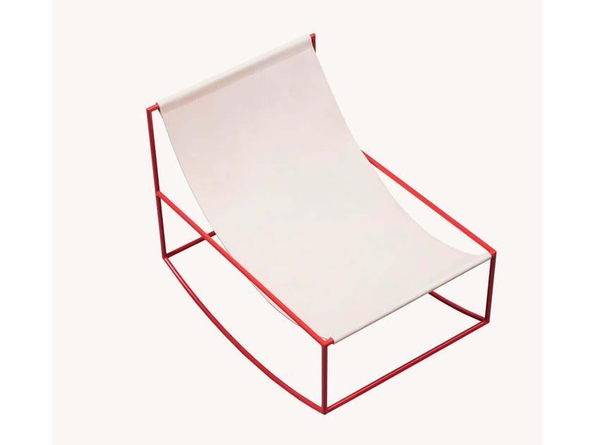 ROCKING CHAIR Rocking brass and linen chair By valerie_objects