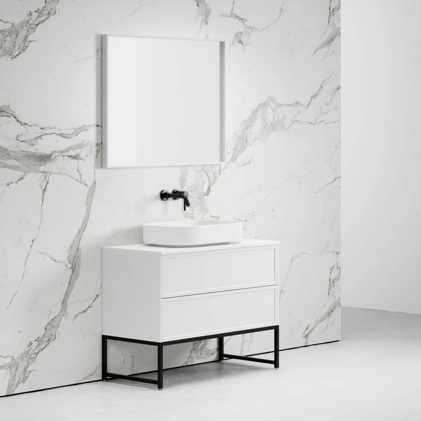 VANITA | Single vanity unit Floor-standing single wooden vanity unit ...