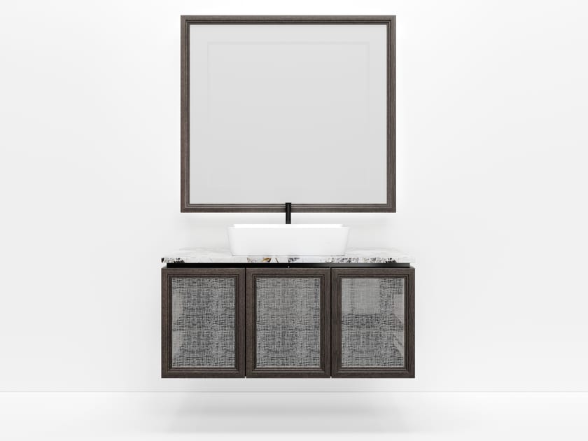 MAXIME Single wall-mounted vanity unit with integrated washbasin By ...
