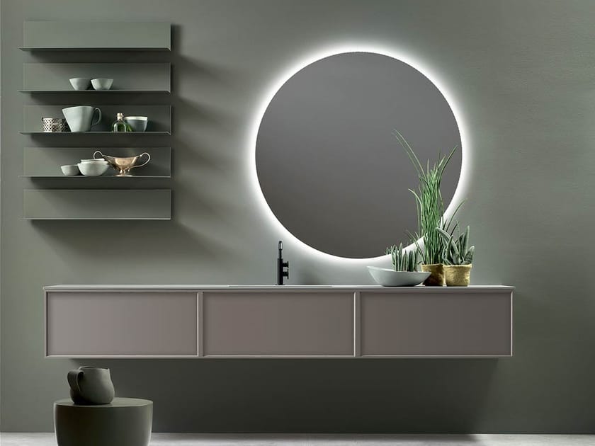 VANITY Wall-mounted wooden vanity unit with drawers By Arcom