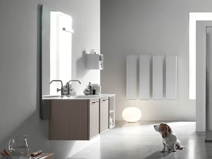 Wall-mounted wooden vanity unit with drawers VANITY - COMPOSITION 06 ...