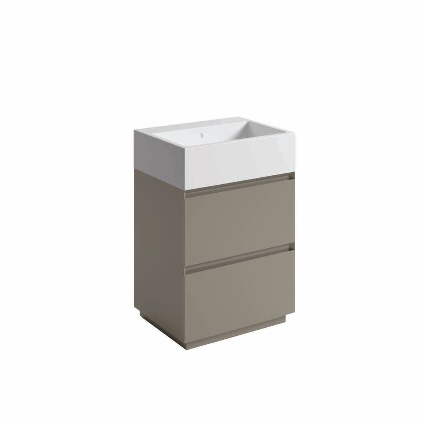 CAMALEO Floor-standing single ceramic vanity unit with drawers By COLAVENE