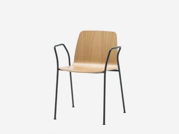 VARYA WOOD Stackable oak chair with armrests By INCLASS | design Simon ...