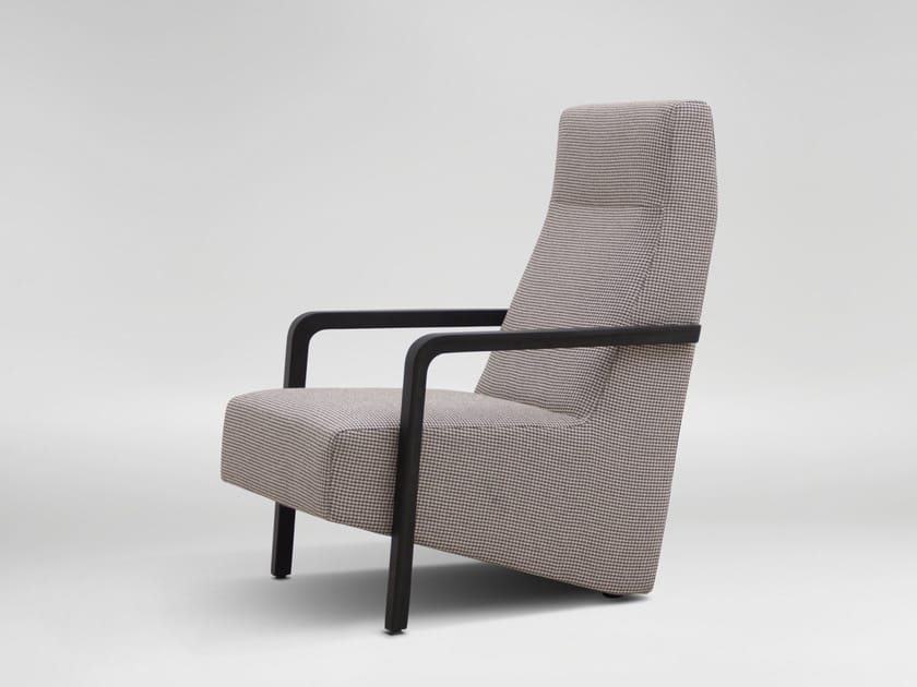 VAST High-back fabric armchair with armrests By CAMERICH
