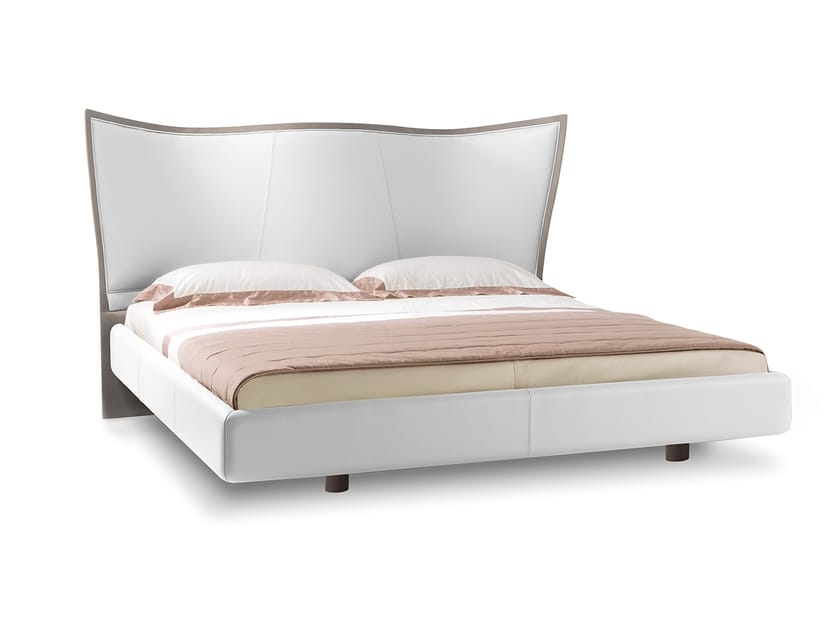 Leather double bed VENTAGLIO By Reflex