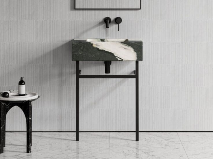 VERNANTE | Arabescato marble console sink By LUSSO