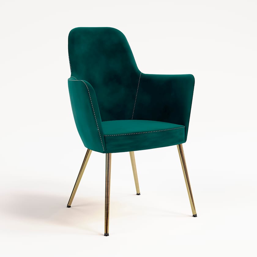 Upholstered velvet chair with armrests VIENNA By Emotional Projects