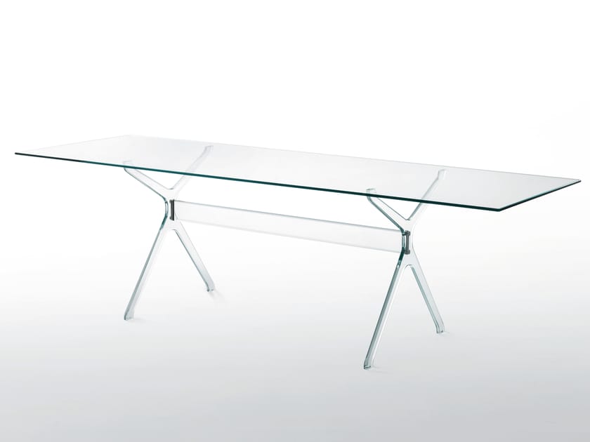 Rectangular crystal table VITRUVIAN By Glas Italia design Piero Lissoni