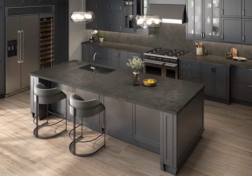 Sintered ceramic kitchen worktop with marble effect VULCANO 12 mm ...