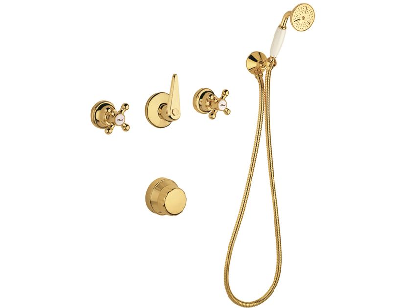ACCADEMIA Wall-mounted external brass bathtub mixer with diverter By I ...