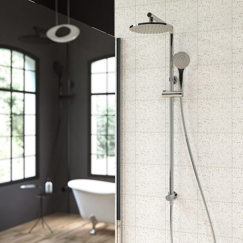 Colonna doccia a parete con doccetta ROUND | Colonna doccia a parete ...