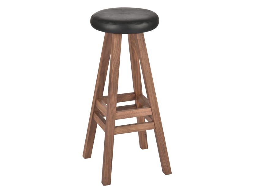 OKI-NAMI High walnut stool By Case | design Nazanin Kamali