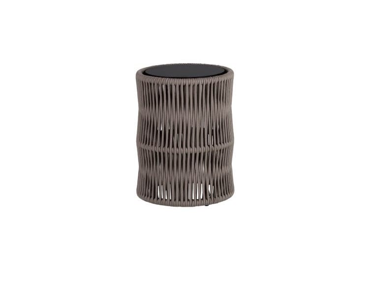 WEAVE Round rope garden side table By POINT | design Vicent Martínez