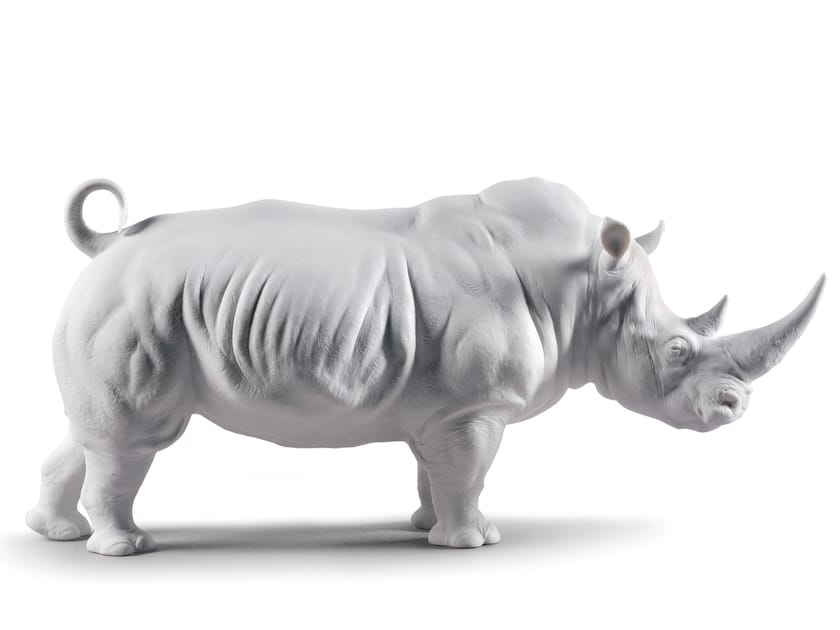 WHITE RHINO Porcelain decorative object By Lladró