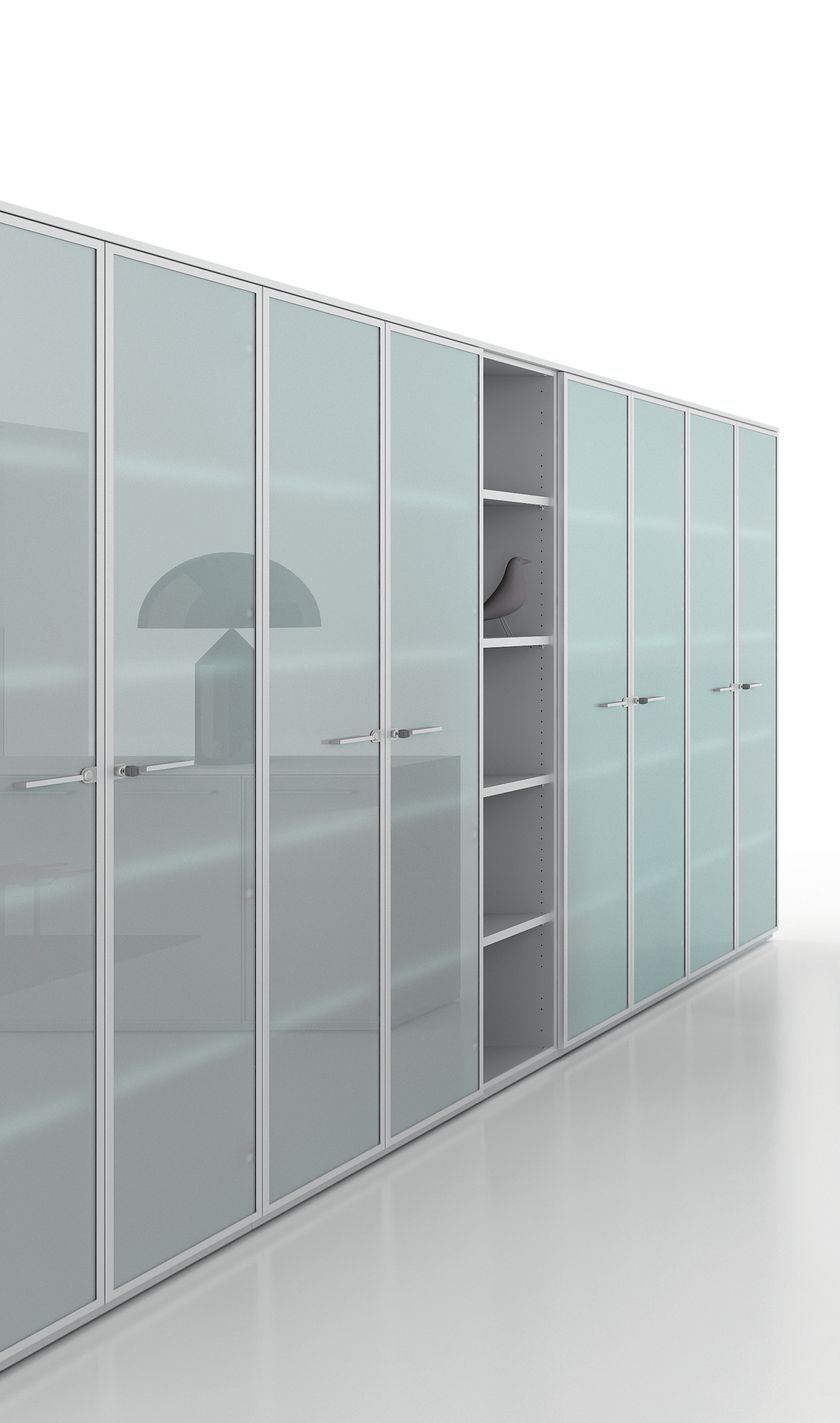 UNIVERSAL STORAGES | Wood and glass office shelving By DVO design ...