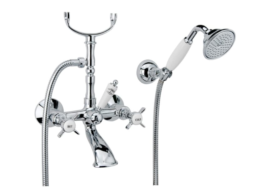 PRINCETON Wall-mounted steel bathtub set with hand shower By Gaia Mobili