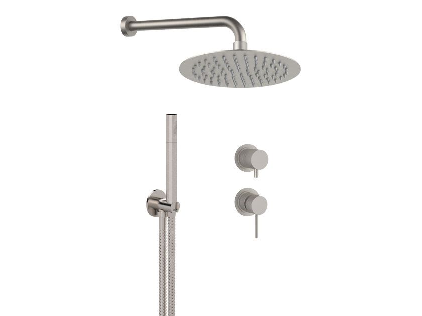 X STYLE INOX Stainless steel shower set with overhead shower By Remer ...