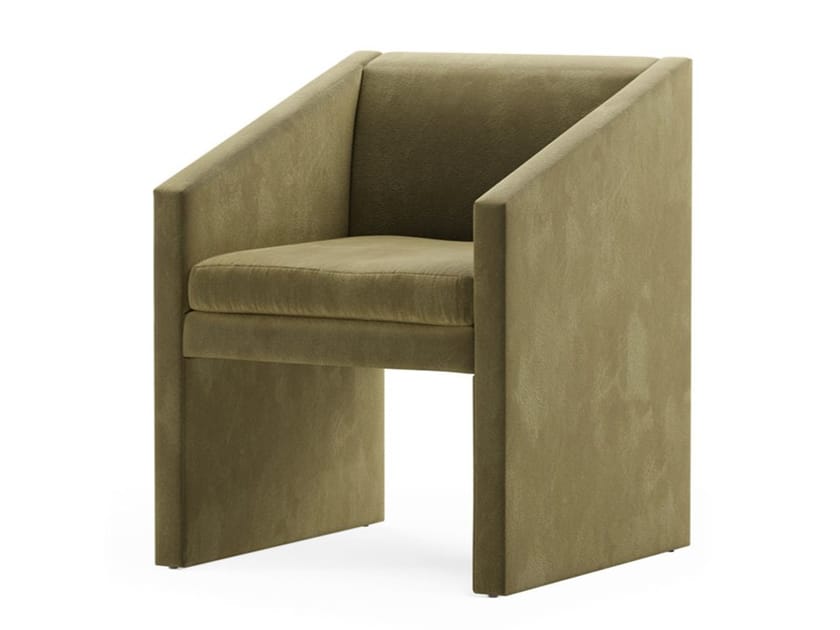 ANGLE Velvet easy chair with armrests By TRNK
