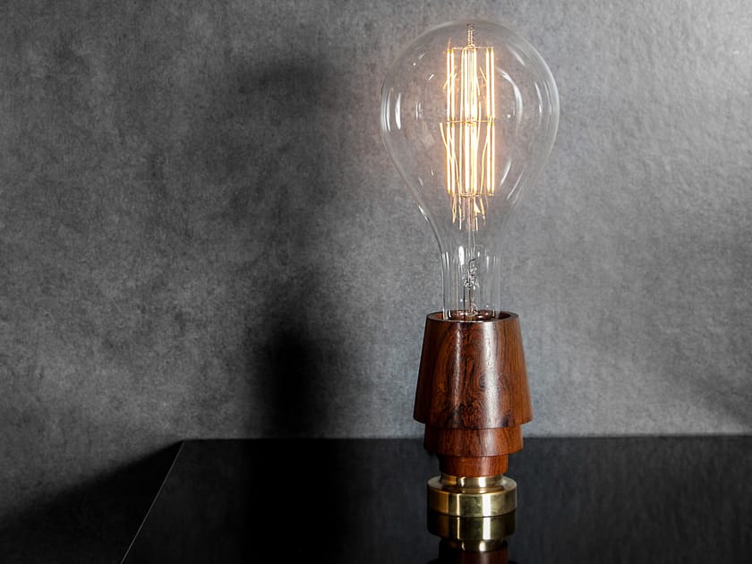 XXL PEAR Wood and glass table lamp By Studio Beam