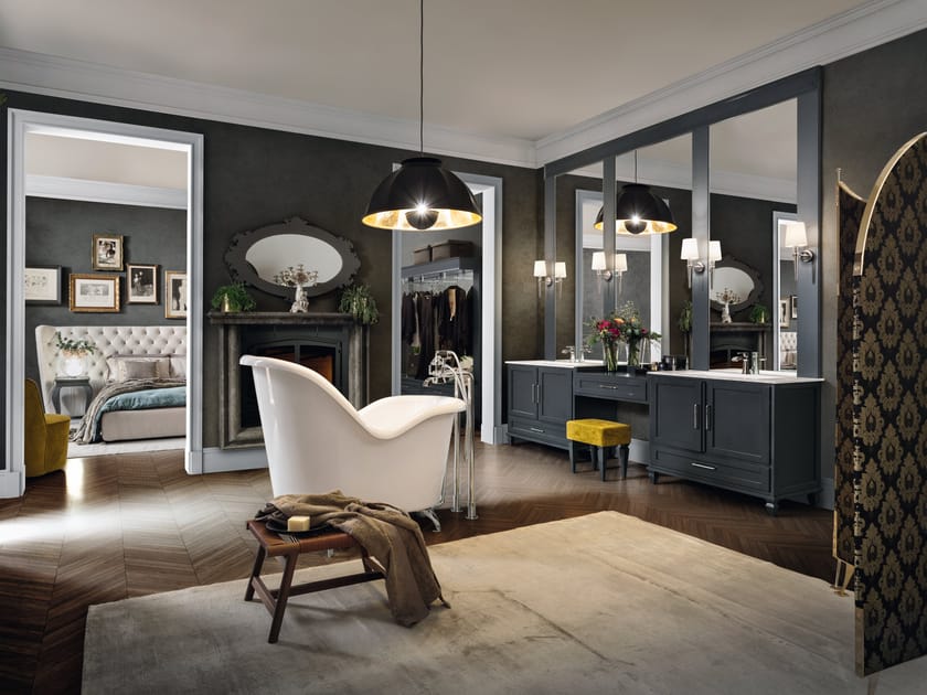 Double vanity unit with mirror YORK 30/31 York Collection By Cerasa