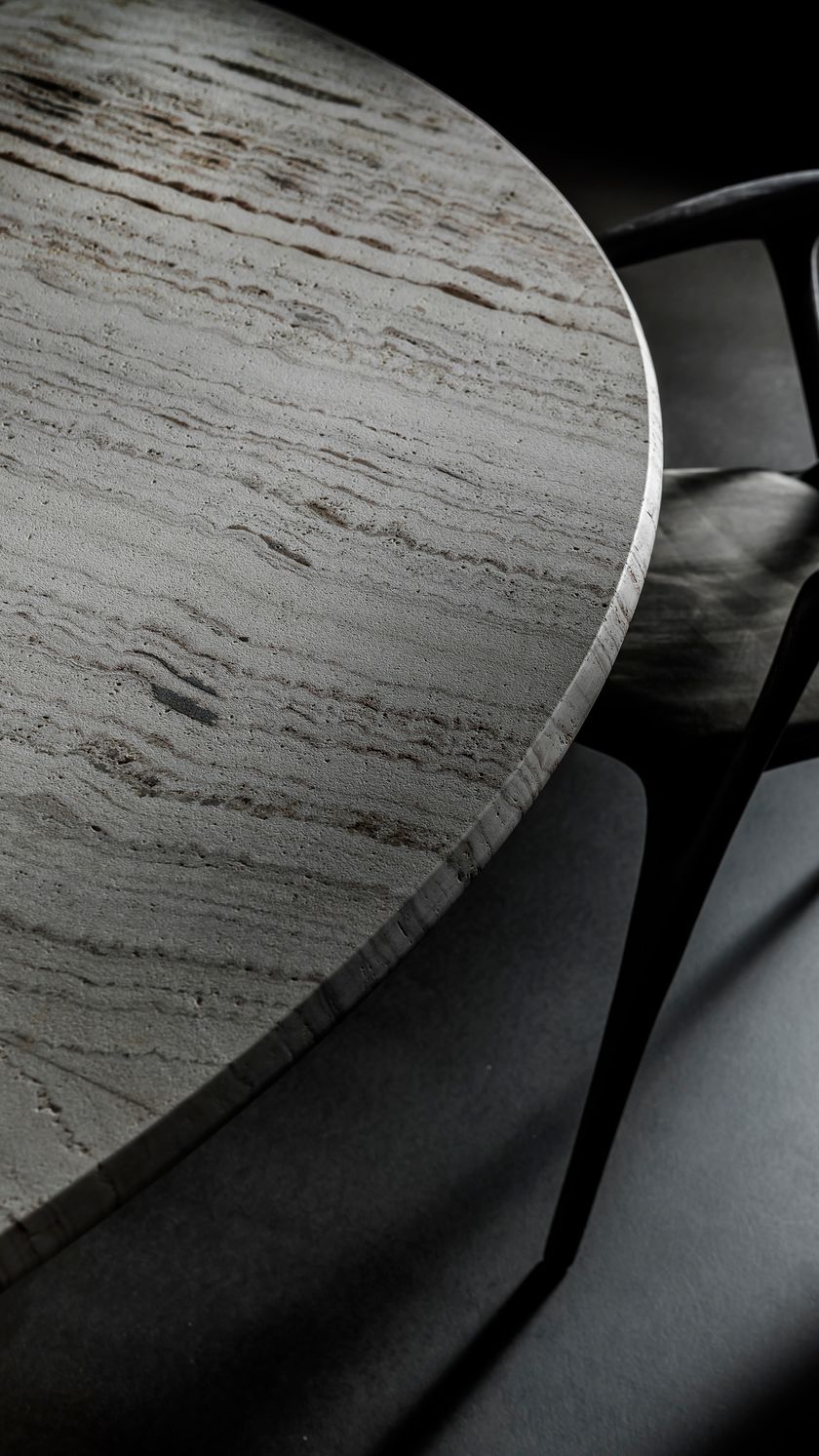 Round stone table ZENITH STONE By Henge design Massimo Castagna