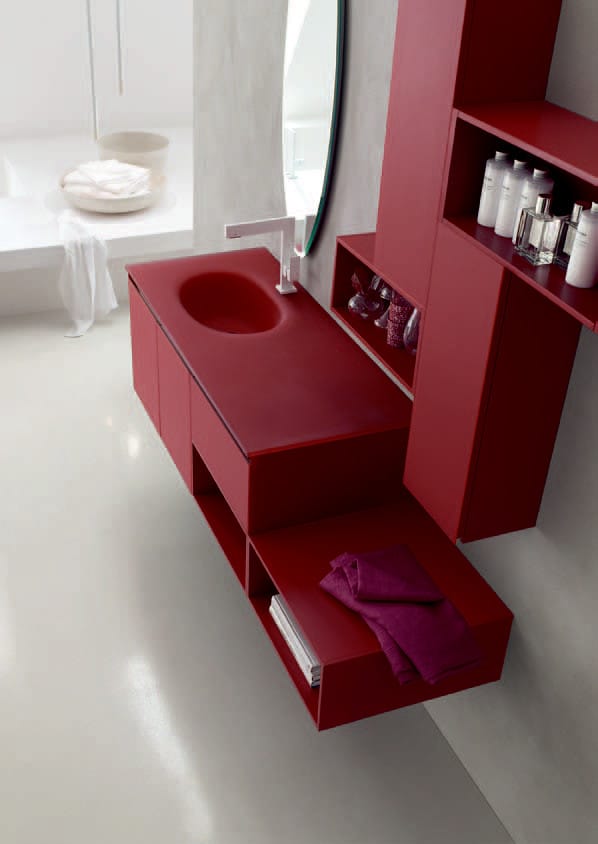 Sandblasted glass bathroom cabinet / vanity unit ZERO4 GLASS ...