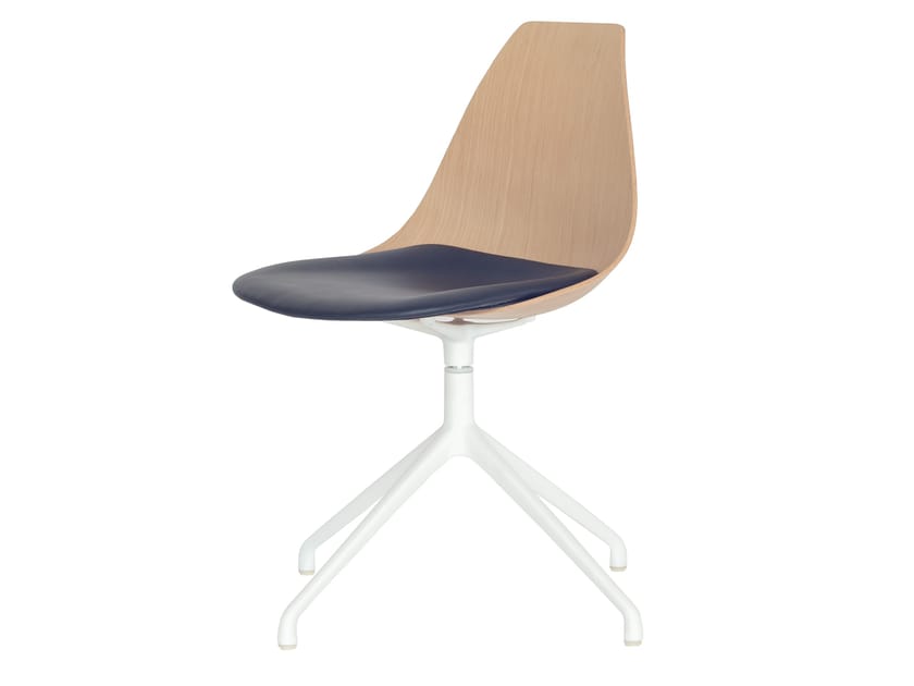 ZIBA | Wood veneer chair Trestle-based plywood chair with integrated ...