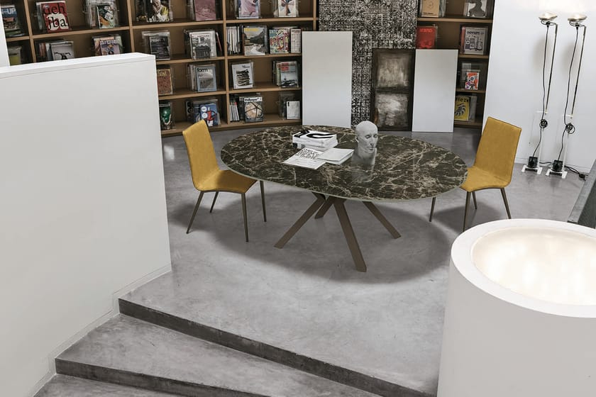 ZOE ROUND | Mesa de cerámica Mesa extensible redonda de cerámica By Sedit