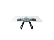 Extending rectangular glass and aluminium table ASTROLAB 2.0 By Roche ...
