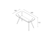 Rectangular high table BIPLANE 200X105 HIGH - 487 Biplane Collection By Alias design Alberto Meda