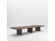 BLOCK 2.0 Modular rectangular wooden meeting table with cable ...