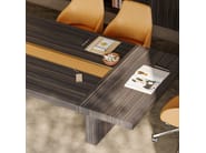 BLOCK 2.0 Modular rectangular wooden meeting table with cable ...