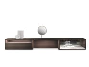 Sectional wall-mounted wooden storage wall C-SYSTEM By Flou