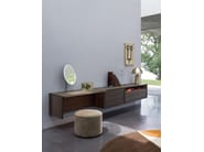 Sectional wall-mounted wooden storage wall C-SYSTEM By Flou