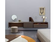 Sectional wall-mounted wooden storage wall C-SYSTEM By Flou