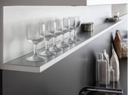 Wood veneer wall shelf “C” shaped shelf By SCHIFFINI