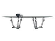 CASANOVA Oval glass dining table with Lazy Susan By Reflex