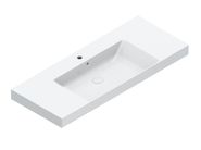 ZERO 125 Rectangular single washbasin with integrated countertop By ...