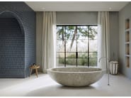 TULUM Freestanding oval natural stone bathtub By COCOON